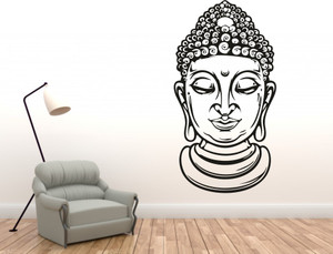 Decor hubb 1 cm Decor hubb-Lord Buddha Face Wall Sticker for home decor ...