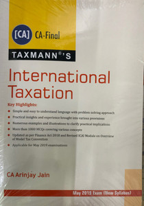 Taxmann's International Taxation By Ca Arinjay Jain For May 2019 Exams ...