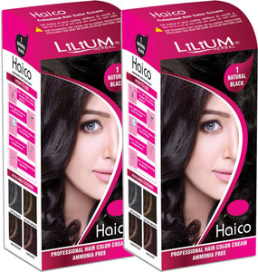 LILIUM Herbal Haico Professional Hair Color Cream Pack of 2, 112g (Each ...