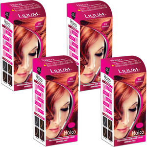 LILIUM Herbal Haico Professional Hair Color Cream Pack of 4 , 112g ...