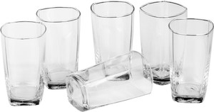 1st Time (Pack of 6) Multipurpose Designer Look Transparant Glass Set ...