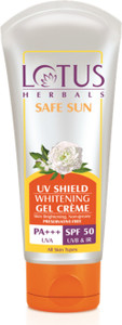LOTUS Sunscreen - SPF 50 PA+++ Herbals Safe Sun UV Shield Whitening Gel ...