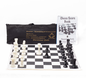 Paramount Dealz 17"x 17" Black Professional Vinyl Chess Set - with 2 ...