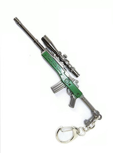 eWAVE Pubg Gun 3D Metal Body Props 120mm Length Mini 14 CAL Green Key ...