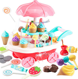 STYLO 30pcs Mini Sweet Cart Pretend Play Ice Cream Sweet Shop Lighting ...