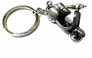 SN RACERS Cute Funky Scooter Metallic Silver Keyring Key Chain for ...