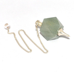 EXCEL Green Aventurine Pentagonal Pendulum Chain Bail-Reiki Pendulum ...