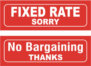 signEver Fixed Rate Sorry No Bargaining Thanks Sign Board For Factory ...