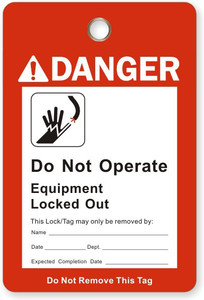 Asian Loto Danger - Do Not Start/Operate Lockout tag Emergency Sign ...