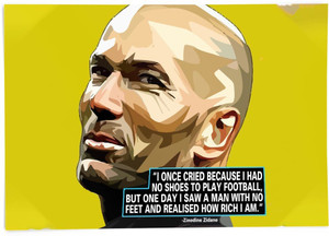 Zinedine Zidane Motivational Wall Posters Paper Print - Personalities ...