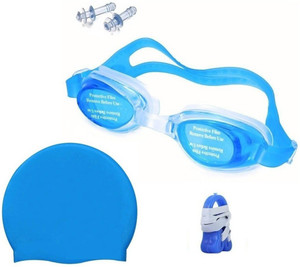 SPORTSHOLIC Silicon Swimming Cap Goggle With Ear And Nose Plug For Men ...