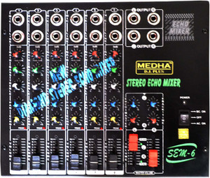 MEDHA D.J. PLUS SEM-6 6 Channels Stereo Echo Mixer Digital Sound Mixer ...