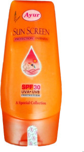 Ayur Sunscreen - SPF 30 PA+ Sun Screen Lotion 100 ML - Price in India ...