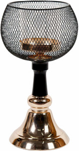 Niyanta Black Metal with Acrylic Crystal Tealight Candle Holders with ...
