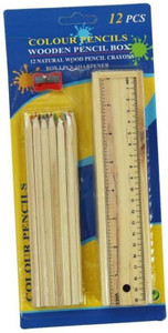 Quinergys ® WOODEN COLOR PENCIL AND SCALE SET 0F 12 PENCILS - ® WOODEN ...