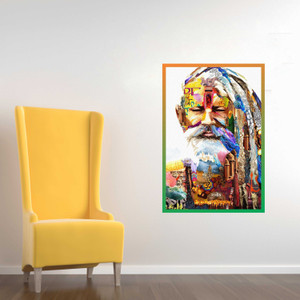 Impression Wall 61 cm Bharat Darshan in Old Man Self Adhesive Sticker ...