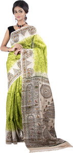 Buy MONIDIPA Printed Fashion Pure Silk Green Sarees Online @ Best Price ...