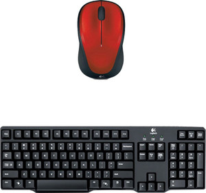 Logitech Multimedia Keyboard (English)-MK100-Black-Wireless Mouse-M235 ...