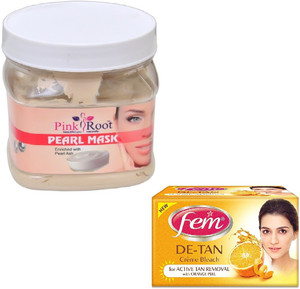 PINKROOT PEARL MASK 500GM WITH DE-TAN BLEACH 30GM Price in India - Buy ...