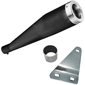 WORDZ Cobra silencer Glasswool Black Front Chrome Exhaust Royal Enfield ...