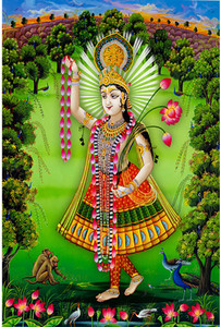 Poster N frame Yamunaji UV Textured Decorative Art Print Premium ...