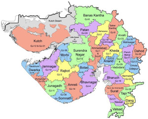 Gujrat Map Flex 48 X 46 inchs Paper Print - Maps posters in India - Buy ...