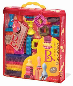 Genrc B Toys - Bristle Blocks Stackadoos 68 Toy Blocks In A Storage ...