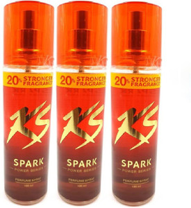 KS SPARK power series Perfume Body Spray(135ml) pack of 3 Deodorant ...