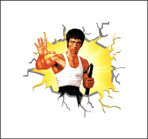 Impression Wall 61 cm Cracked Wall Effect Bruce Lee Sticker Self ...