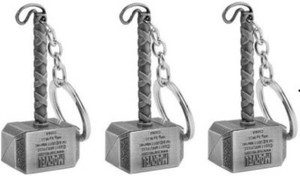 Madhuraj Pack of 3 Silver Thor Avengers Hammer Metal Key Chain Price in ...