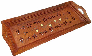 Wooden Mystique Sheesham Tray Set 3 Tray Price in India - Buy Wooden ...