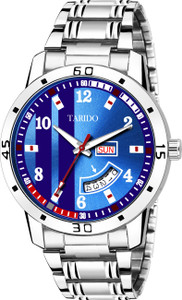 TARIDO Standard blue dial stainless steel strap day & date working ...