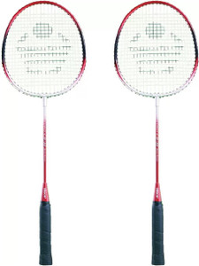 COSCO CB-85 Rackets Pair (Strung Badminton Recquet) Red & Grey Red ...