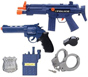 IndusBay Police Toy Gun Role Play Set 6 Piece Toys - AK47 Combat Gun ...