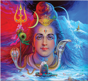 god & god's 30 cm Shiv Bhole Sparkle Digital Picture 1255 Self Adhesive ...