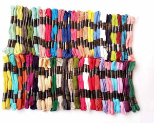 WHITE POPCORN Embroidery Thread Skeins (Pack of 100) Thread Price in ...