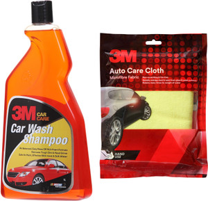 3M Shampoo (1 L) and Microfiber Cloth Car Washing Liquid Price in India ...