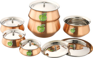 JVL Spike Handi Full Copper Small Size Sauce Pot Handi Vessel with Lid ...