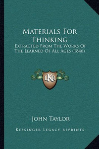 Materials for Thinking: Buy Materials for Thinking by Lecturer in ...