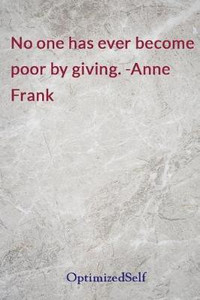 No one has ever become poor by giving. -Anne Frank: Buy No one has ever ...