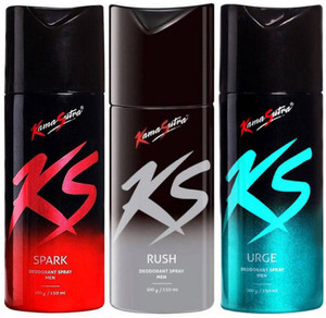 KS Combo Pack of Men Deo (URGE) Rush & Dare Deodorant Spray - For Men ...