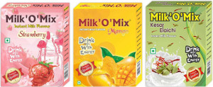 Milk'O'Mix Strawberry, Mango and Kesar Elaichi Flavored Milk Powder ...