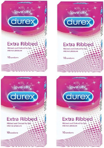 DUREX Extra Ribbed Condoms(Ribbed and Dotted for her intense pleasure ...