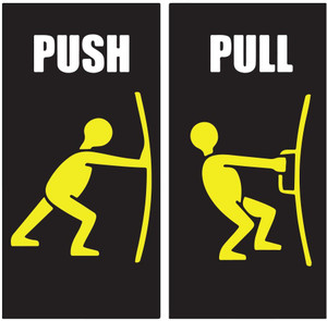 100yellow 20.32 cm Push pull sticker Self Adhesive Sticker Price in ...