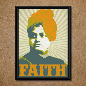 Handmade Swami Vivekananda Signature Style Wall Poster Laminated (With ...