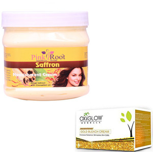 PINKROOT SAFRON CREAM 500GM WITH . GOLD BLEACH 50GM Price in India ...