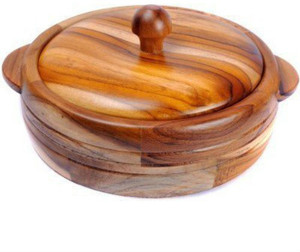 Zahuu Wooden Chappati Box Roti Box Serve Casserole Price in India - Buy ...