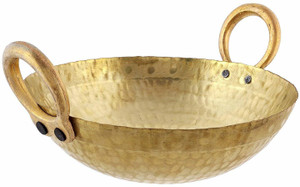 Neera Neera Brass Serving Kadhai 25 cm (Brass) Kadhai 21 cm diameter 2 ...