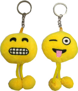 ALINA fashion Fluffy Smiley Emoji Face Plush Soft Cushion Keyrings ...