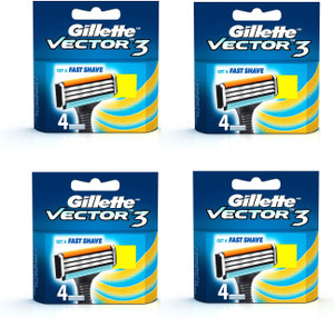 Gillette Vector 3 Cartridge - 4 Blades - Pack of 4 - Price in India ...